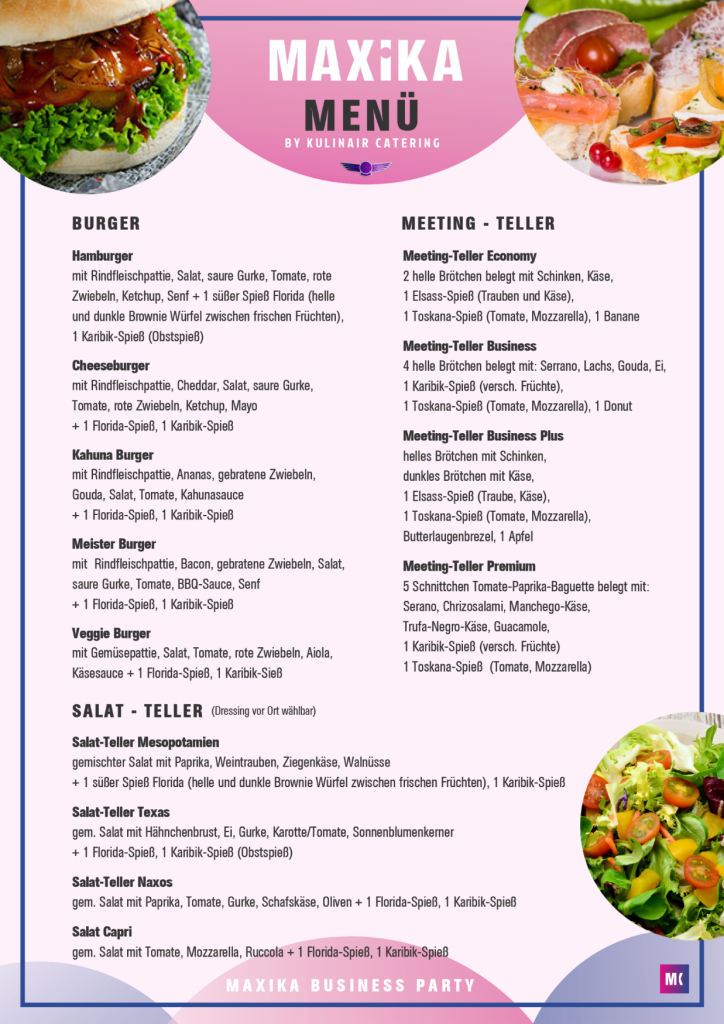 Das MAXIKA Menü - Die Speisekarte quer Beet - MAXIKA LinkedIn Studio ...